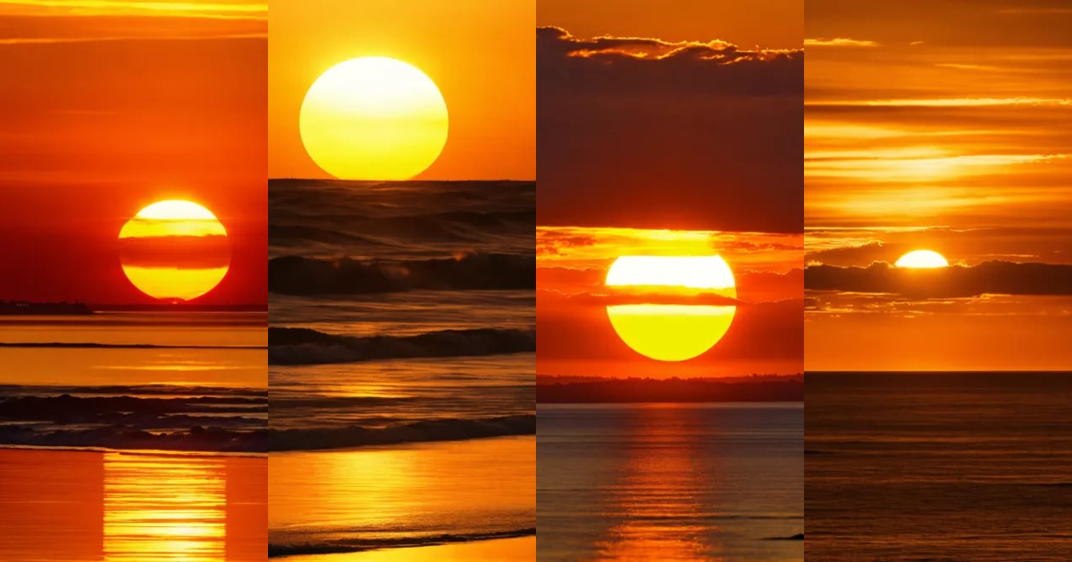 Lexica - Golden sunset. horizon. the sun is massive. super zoom in on ...