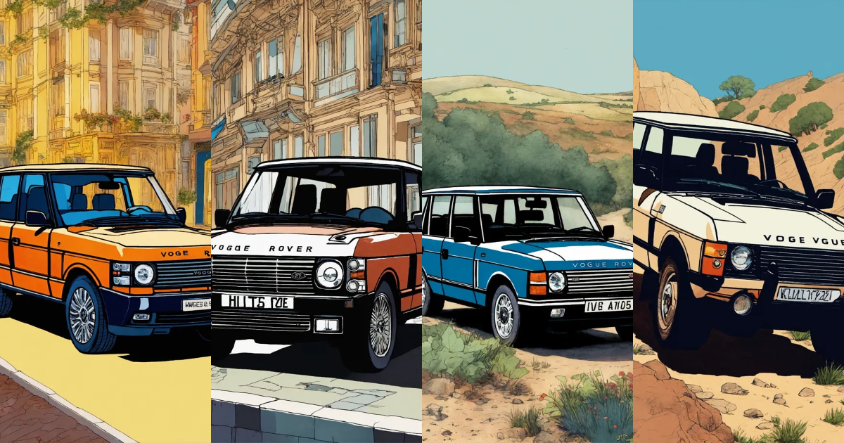 Lexica - Detailed pen and ink illustration of a modern Range Rover ...