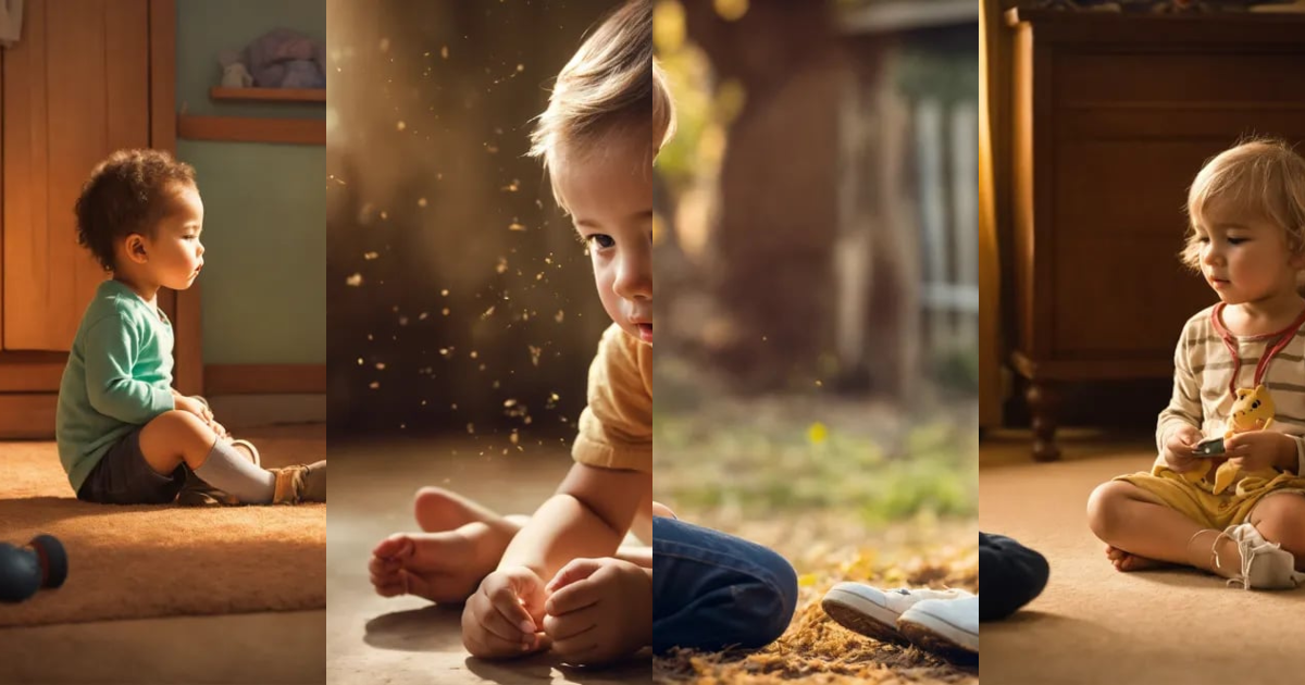 Lexica - {Create a sequence of images that portray a young child ...