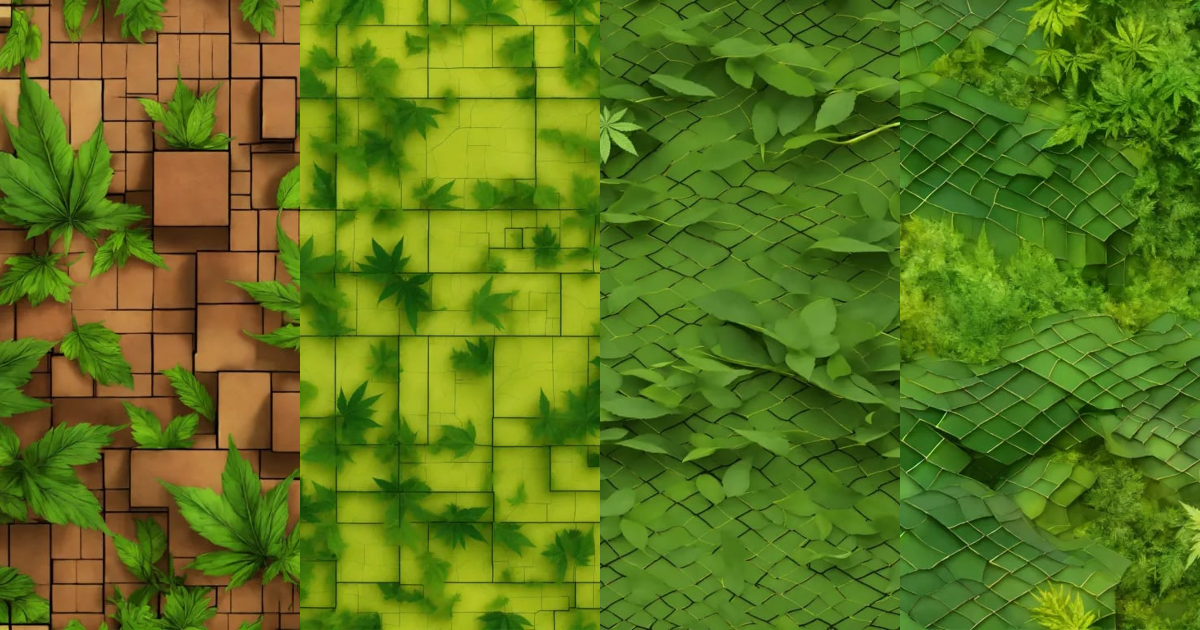 Lexica - A 6 side cube map texture with ganja leaves
