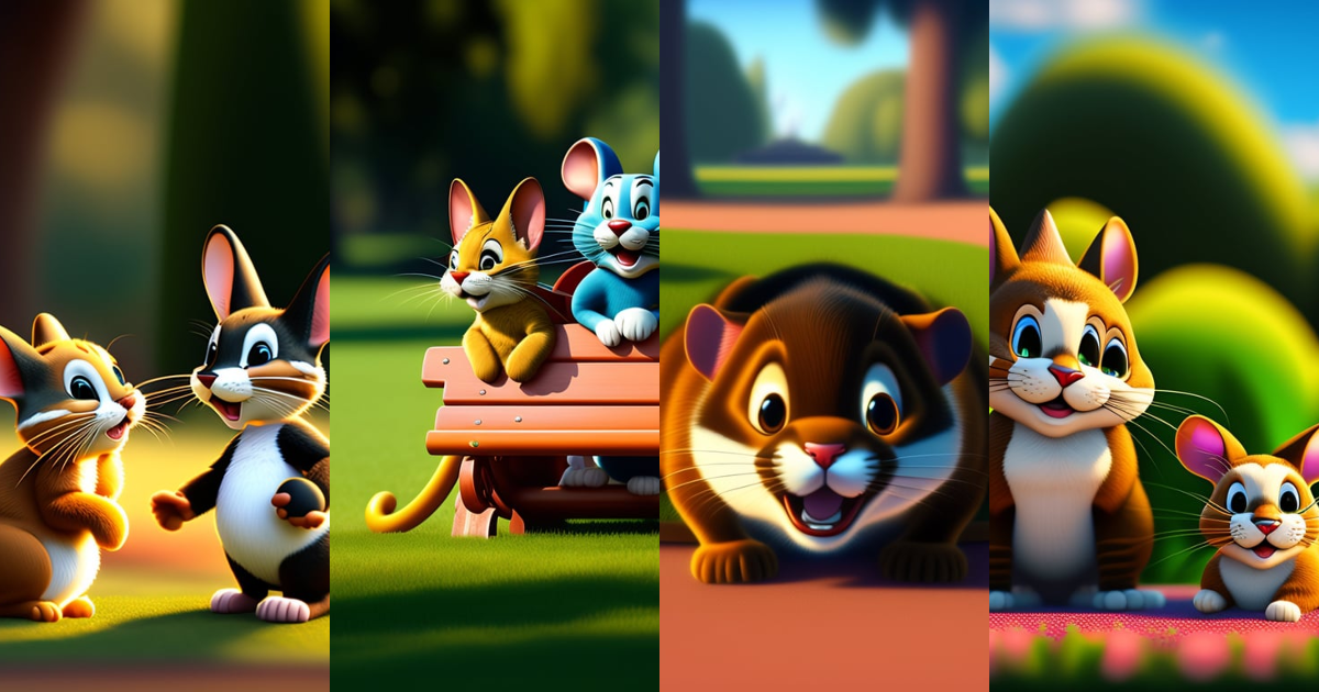 Lexica - Tom and jerry playing in a park