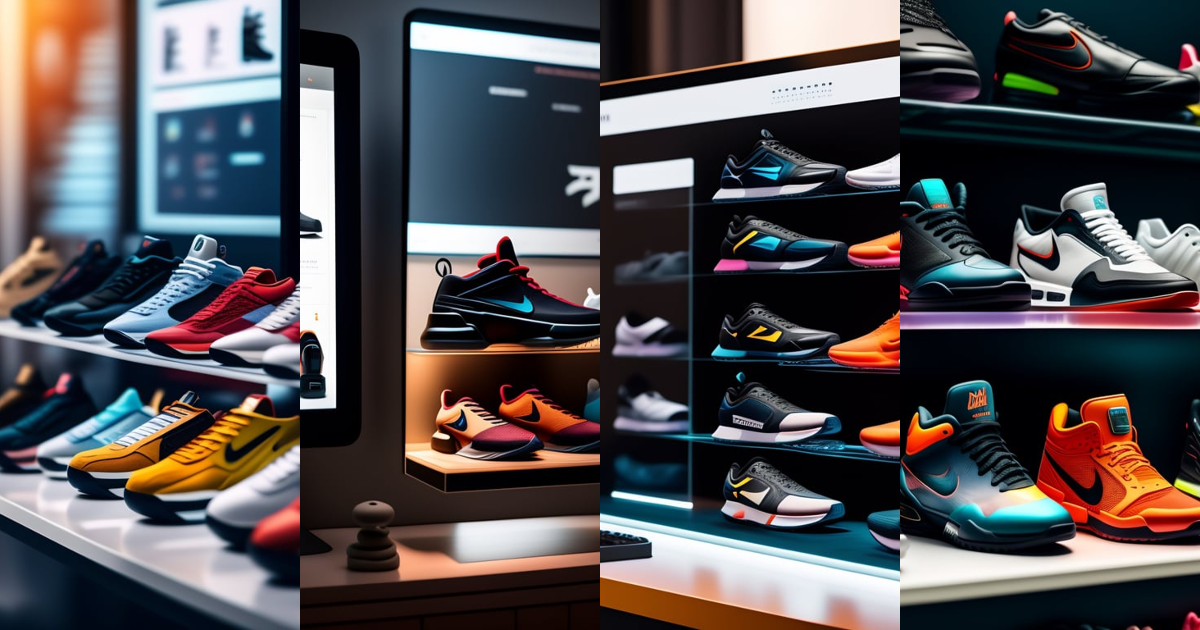 Lexica - A collection of sneakers on display on a desktop screen ...