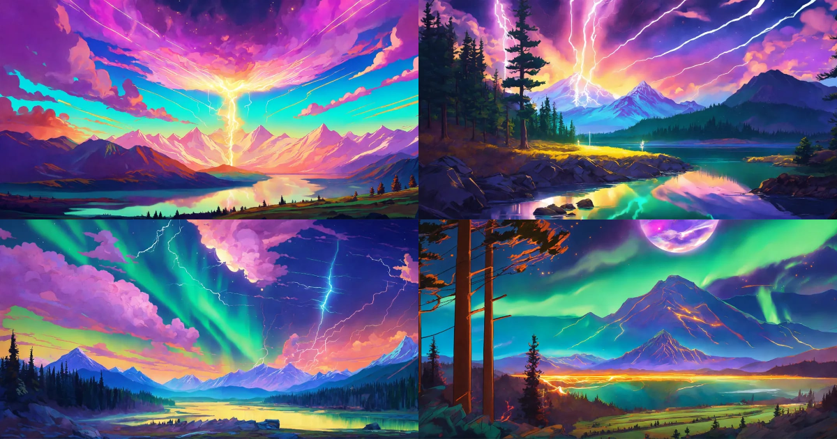 Lexica - Calm peaceful landscape ,lightning , electrical discharges ...