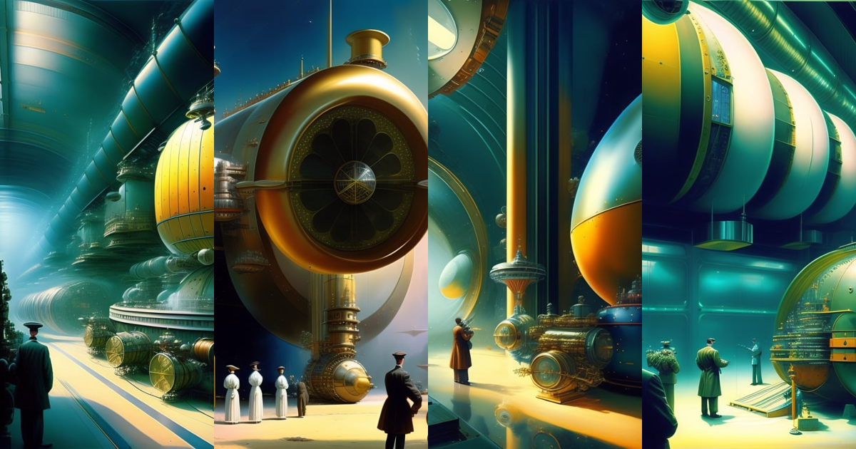 Lexica - 1 9 5 0 s retro science fiction particle accelerator scene ...