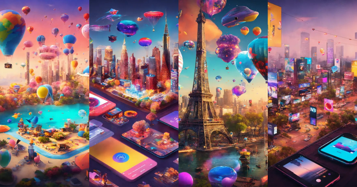 Lexica - Creative vivid AR market world behind the digital medias