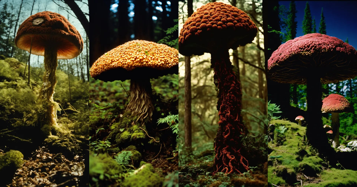 Lexica - A horrific giant fungal creature, 35mm Cinematic Film Still ...