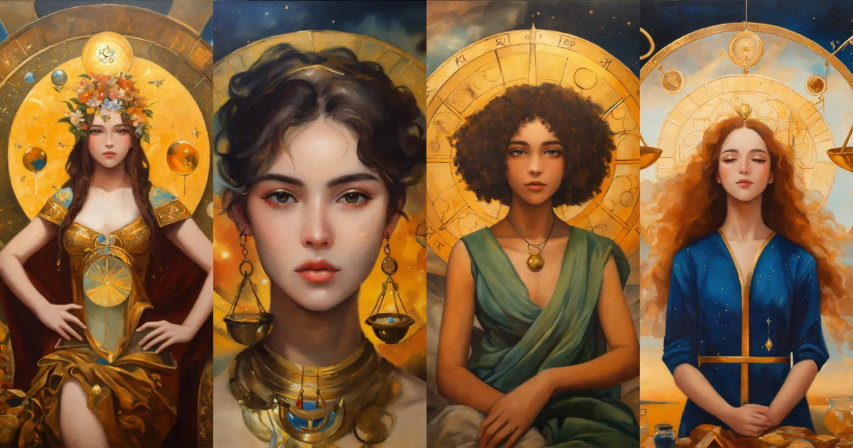 Lexica - Oil painting of the astrological sign libra as a person