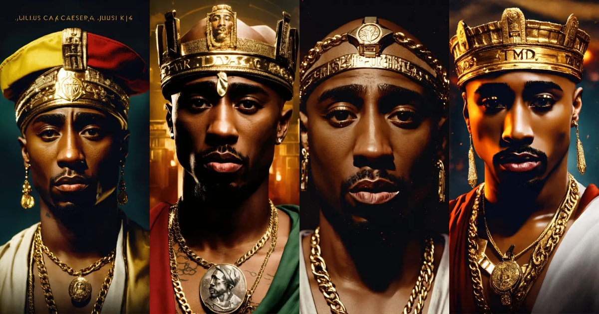 Lexica - Create a book cover for Tupac Shakur as Julius Caesar 8k ...
