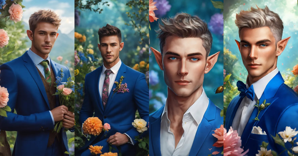 Lexica - A strong handsome elf man with pointy ears with short hair ...
