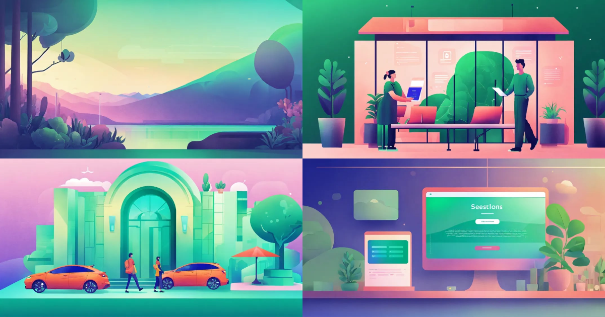 Lexica - Customer portal. simple flat gradient illustration. jade