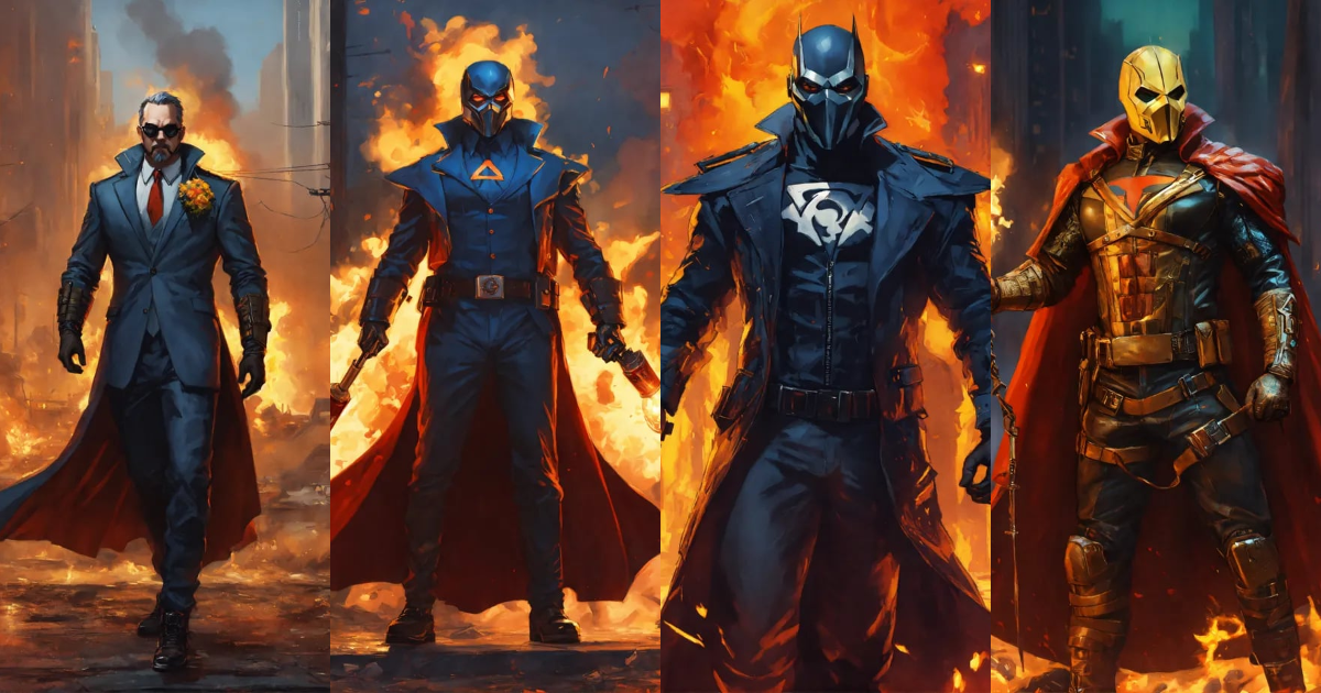 Lexica - Costumed supervillain anarchy molotov comic book style 8k hi ...