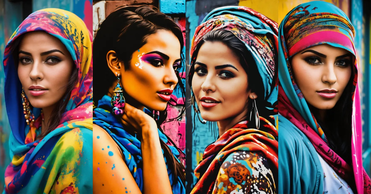 Lexica - Cape Town pop art of a beautiful Middle Eastern woman with ...