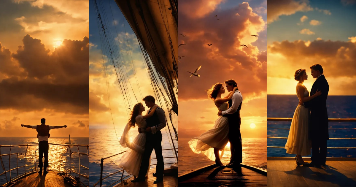 Lexica - The pose from the movie Titanic (1997) has become legendary and romantic thanks to the ...