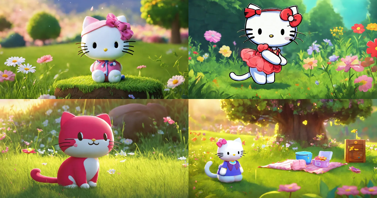 Lexica - Hello, kitty. She plays in the meadow, finding a soft grassy ...