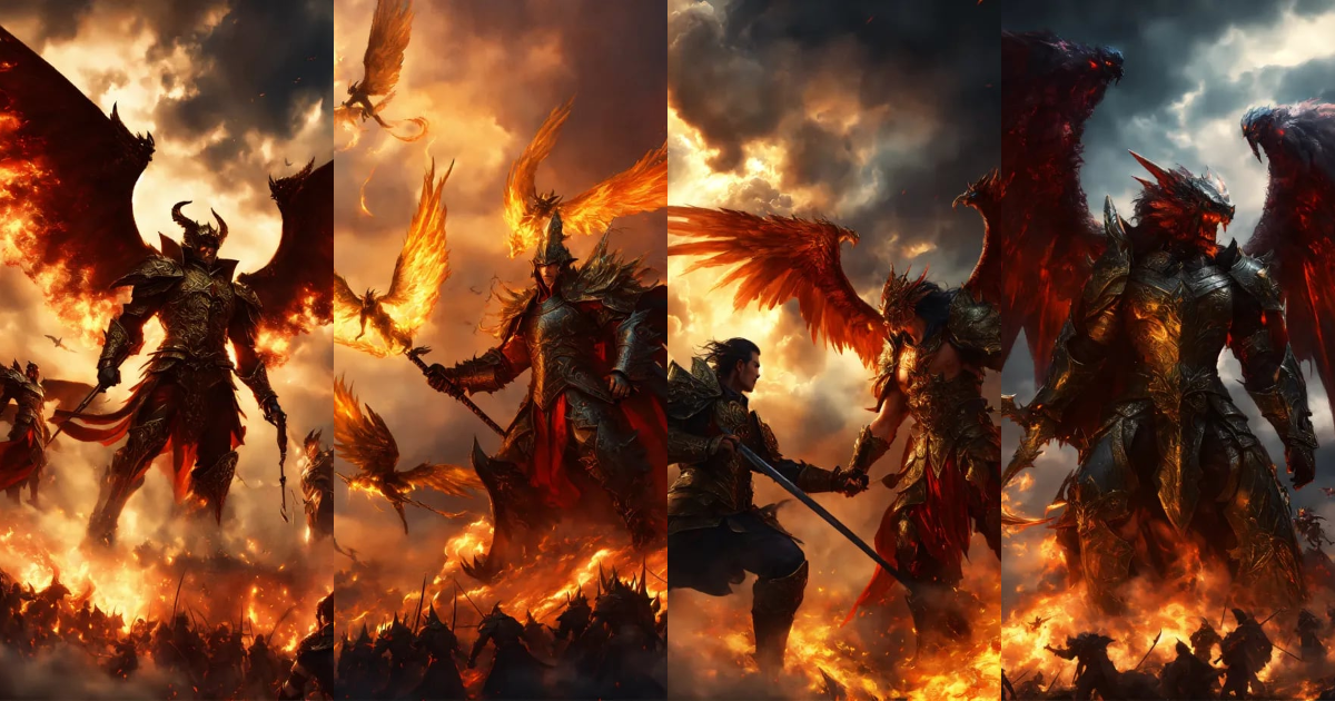 Lexica - Armies of angels and vampires fighting in the skytwo smoke ...