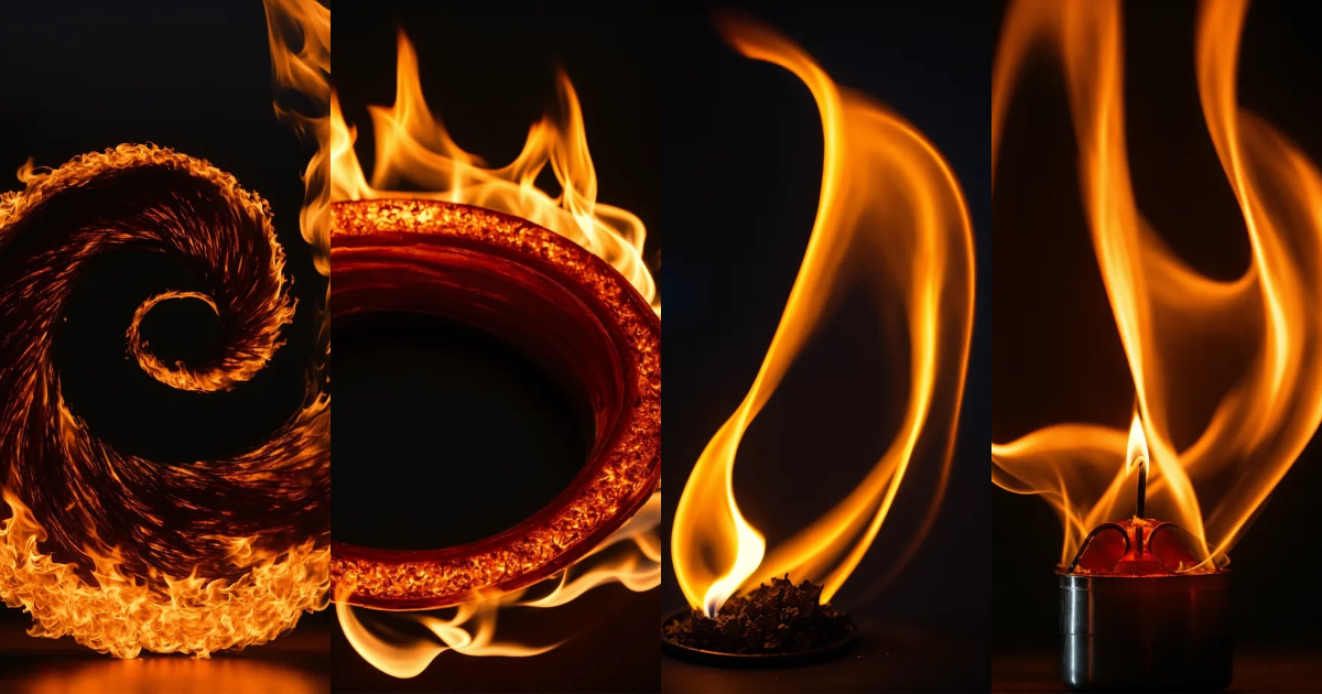 Lexica - S single flame larger at the bottom that curls up and around ...