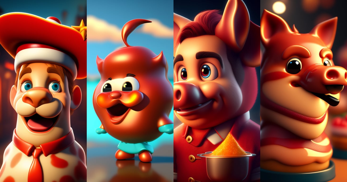 Lexica - Cartoon pfp image of a bacon person