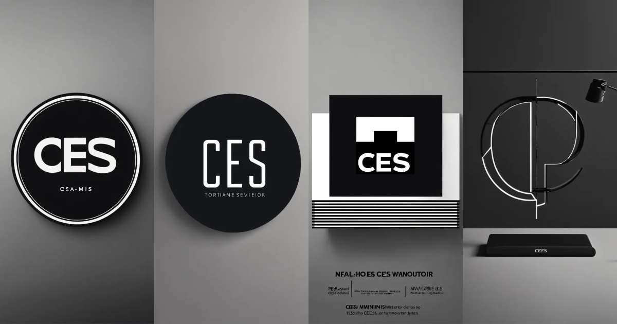 Lexica - Create a minimalist monochrome logo with the letters (ces ...