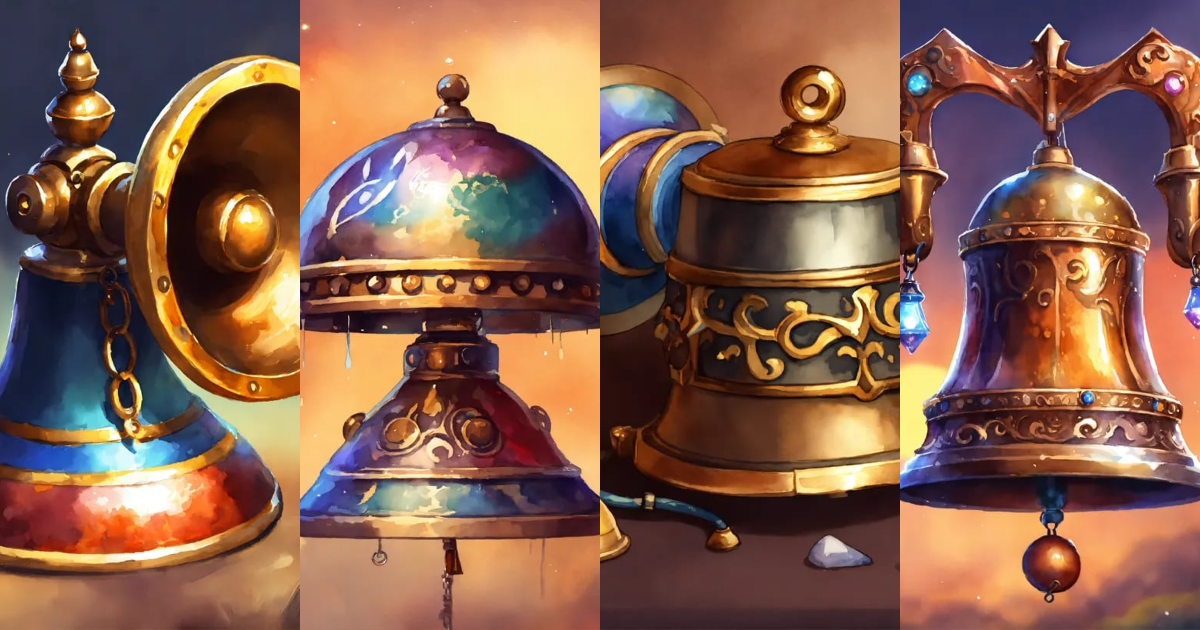 Lexica - Small metal hand Bell, game icon, fantasy style, digital ...