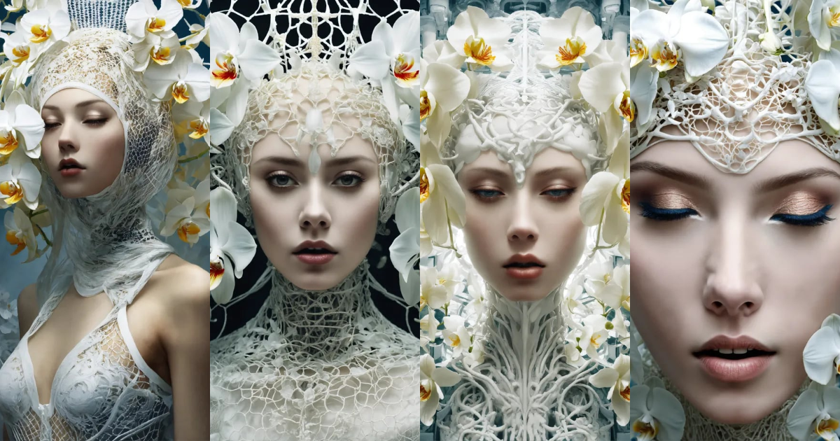 Lexica - White Biomechanical Beautiful, intricate, chiaroscuro ...