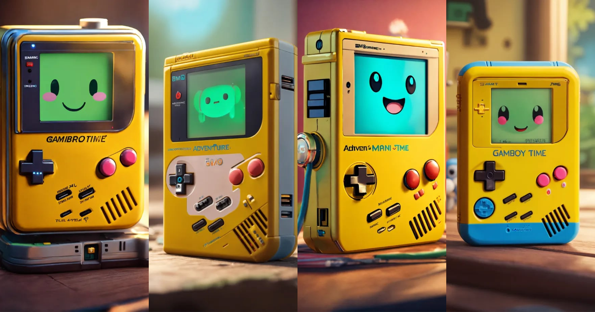 Lexica - A realistic image of a cute anthropomorphic gameboy smiling ...