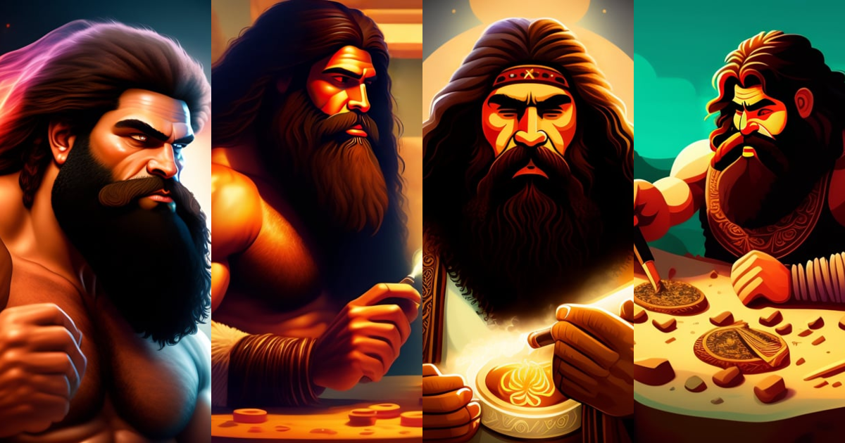 Lexica - Illustration of a caveman rolling a joint hyper detailed like ...