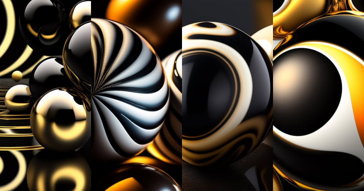 Lexica - Full screen 7d black and Cream liqude complex,ball abstract ...