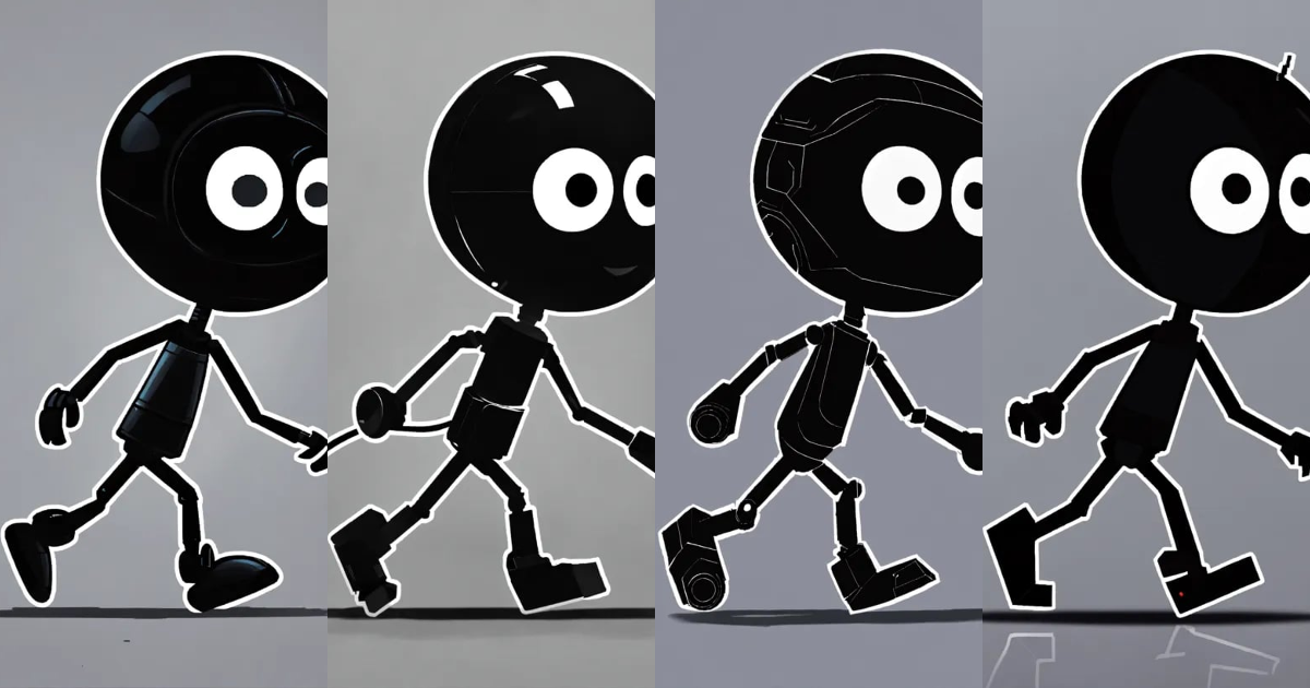 Lexica - Stickman robot enemy, black and white colors, comic theme, big ...