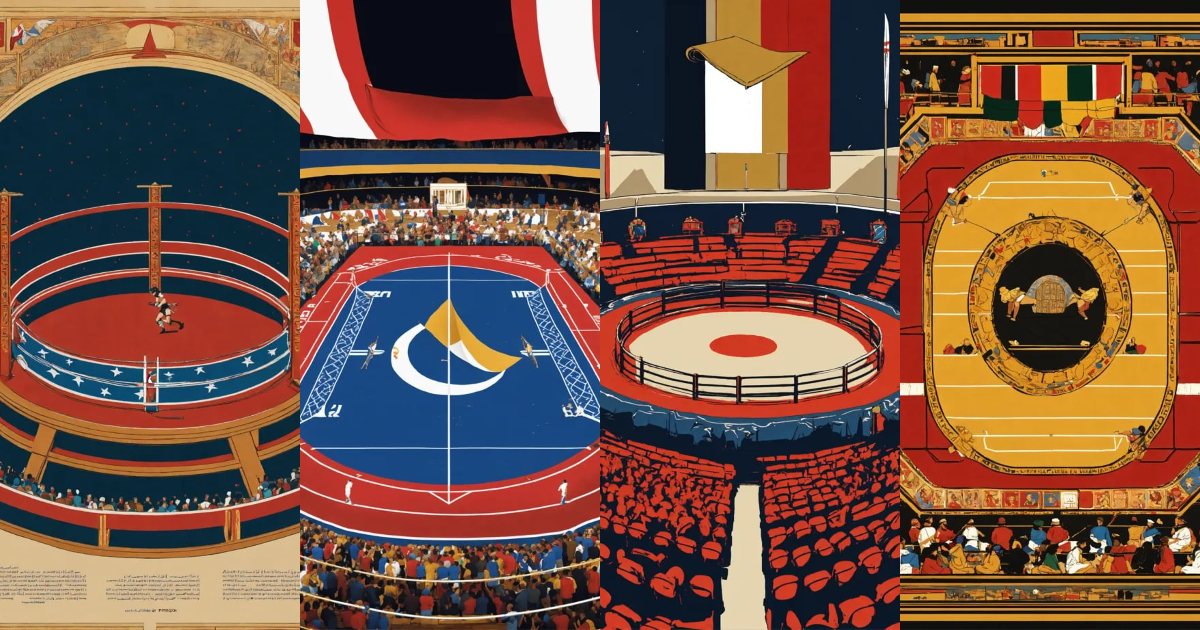 Lexica - "A design that depicts a Greco-Roman wrestling ring with an ...