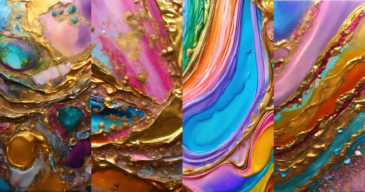 Lexica - Colorful abstract painting oil and water complex complicated ...