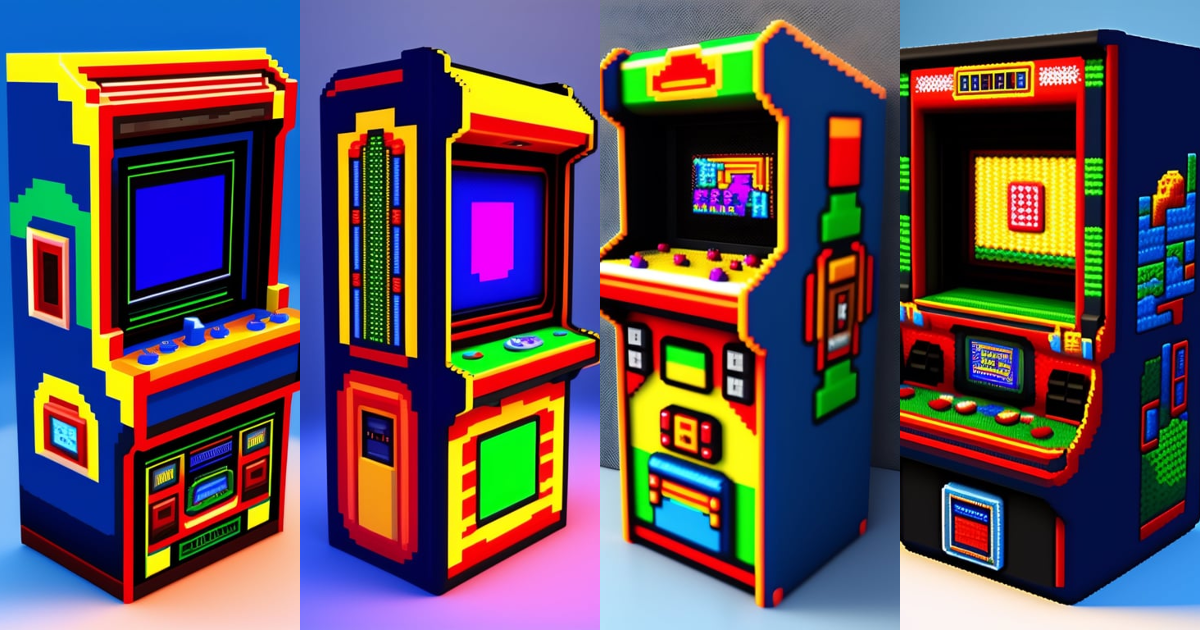 Lexica - Arcade machine, 64 bit pixel art.