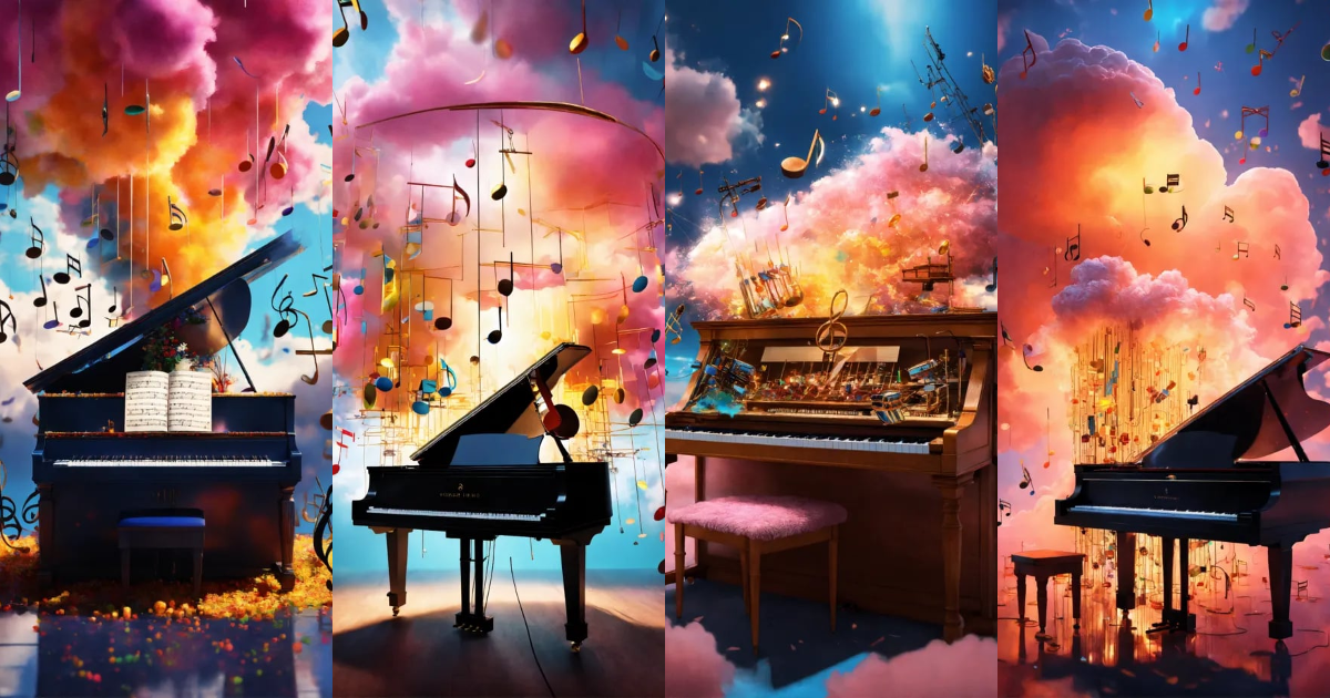 Lexica - A microphone fused into a floating piano surrounded by ...