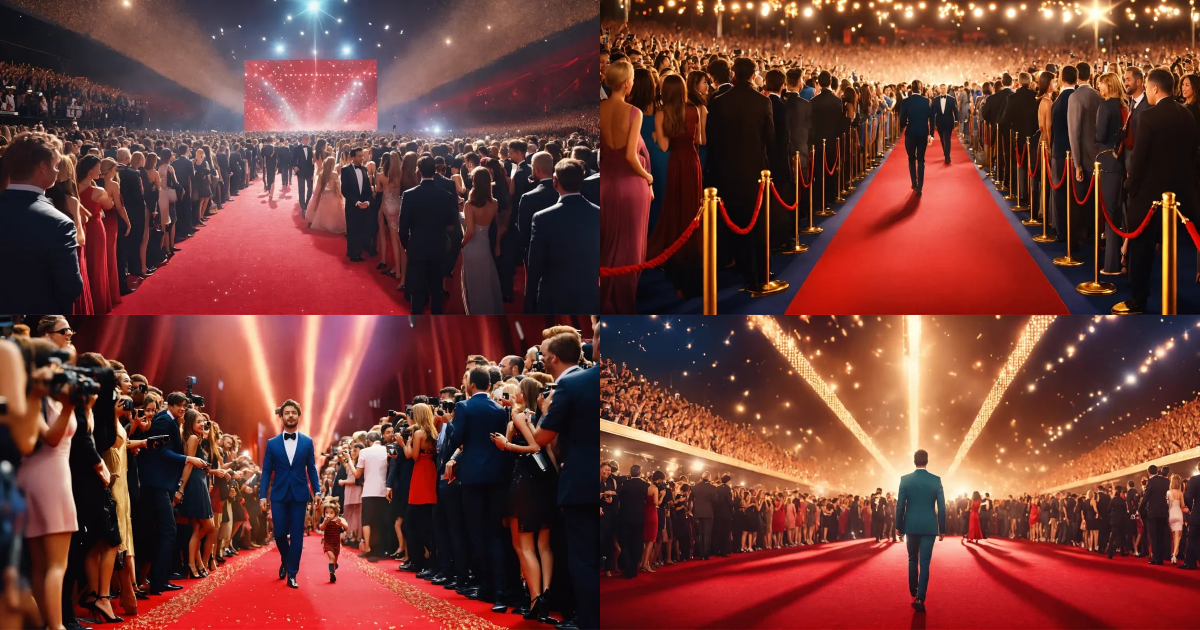 Lexica - Generate an image of a famous celebrity walking on a red ...