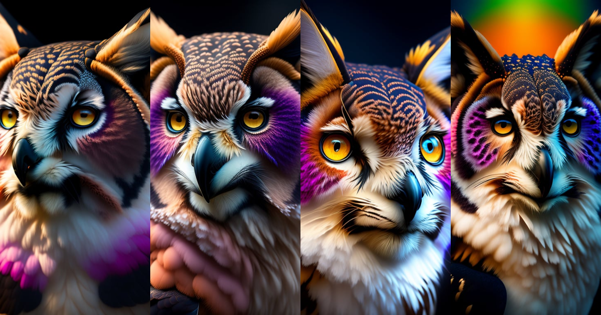 Lexica - Ultra close-up photo of a face of fuzzy owl semi Panther with ...