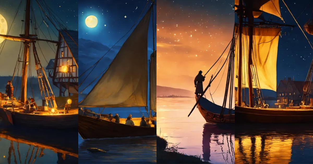 Lexica - Scandinavian boat builder in medieval times during the night ...