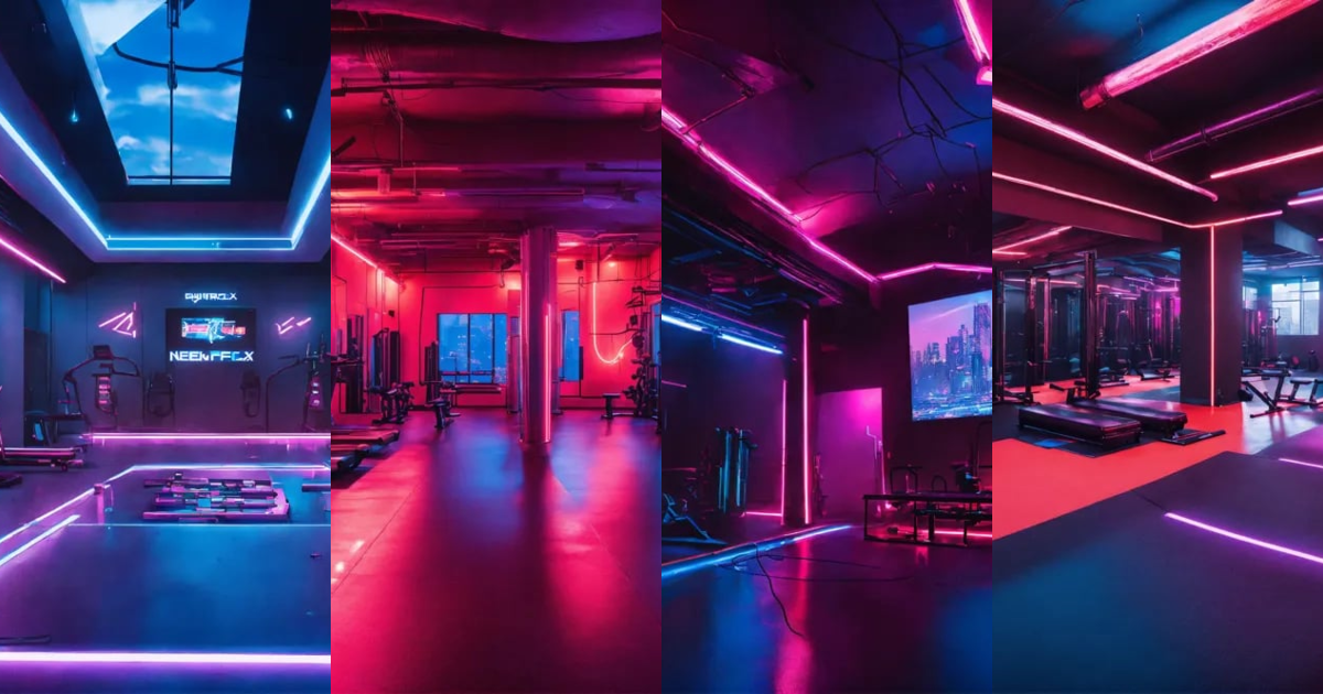Lexica - Introducing the "NeonFlex Gym," a cutting-edge fitness ...