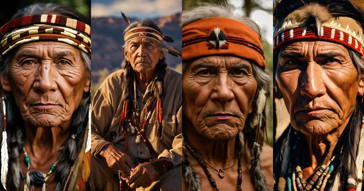 Lexica - Native american hunter National Park man old scare expressive ...