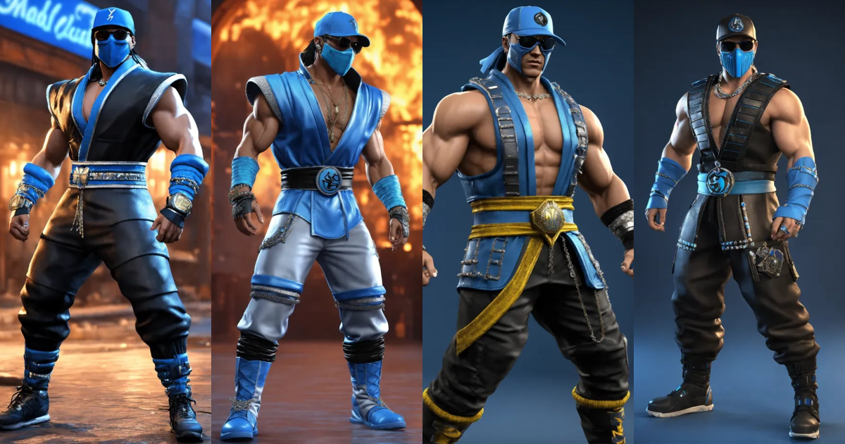 Lexica - 3D model, Sub-Zero from mortal kombat in trendy hip-hop attire ...