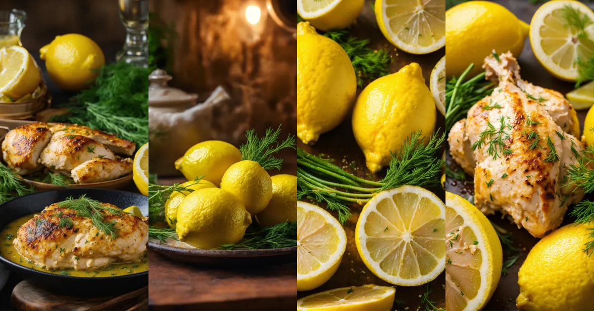 Lexica - High-end styling image, fine dine of Lemon & Dill Chicken ...