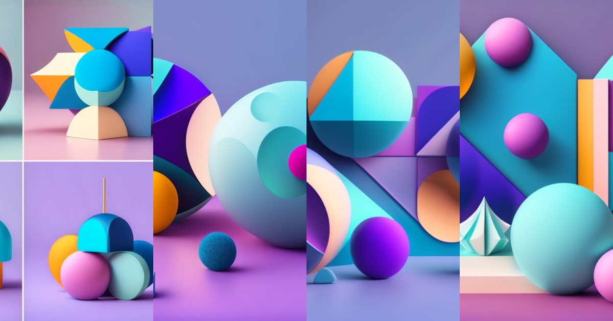 Lexica - Simple and minimal 2D collage with cold colors, especially ...