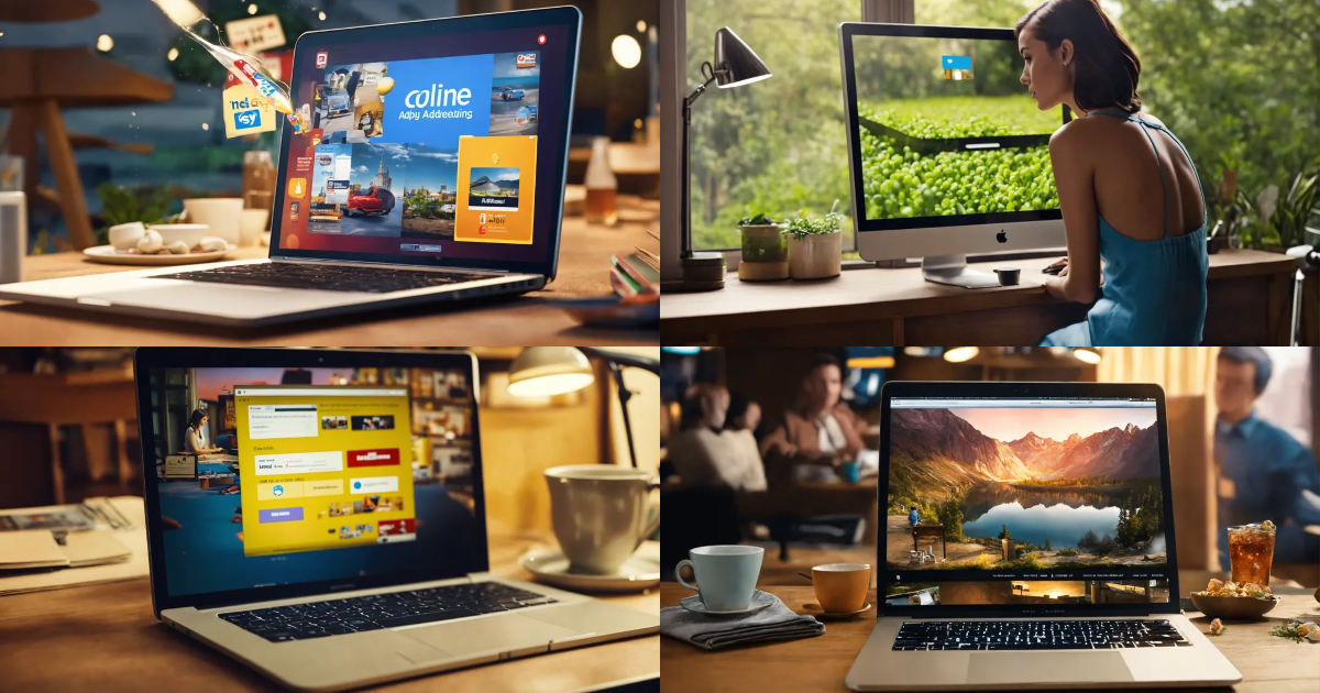 Lexica - A realistic photo that illustrates online advertising