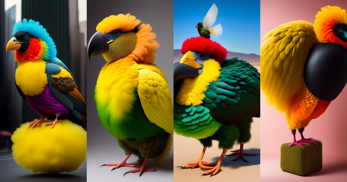 Lexica - A human-sized bird, dressed like flava flave, seen from the ...