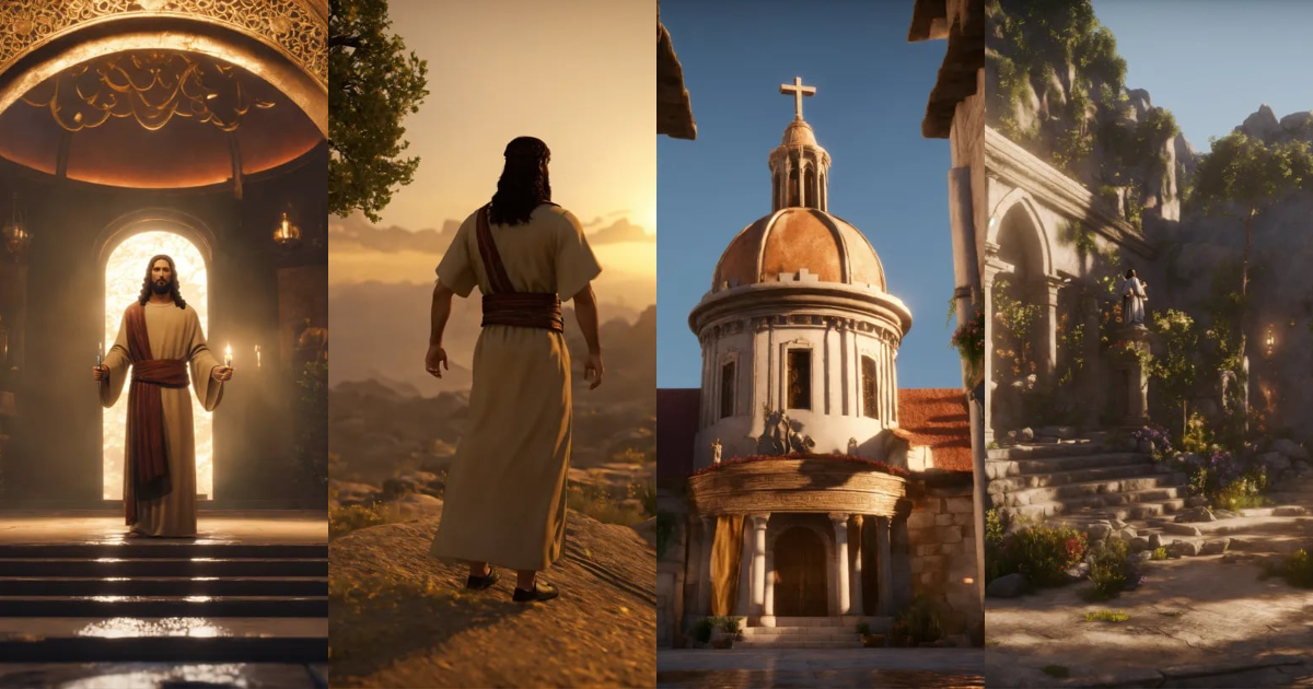 Lexica - Unreal engine render in 16k of Jesus