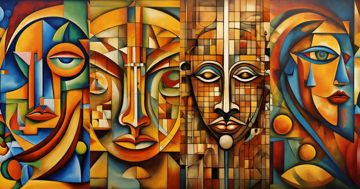 Lexica - Abstract design of Universal Spirit cubist art in high resolution.