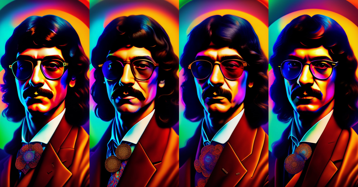 Lexica - An extremely psychedelic portrait of a René Descartes with ...