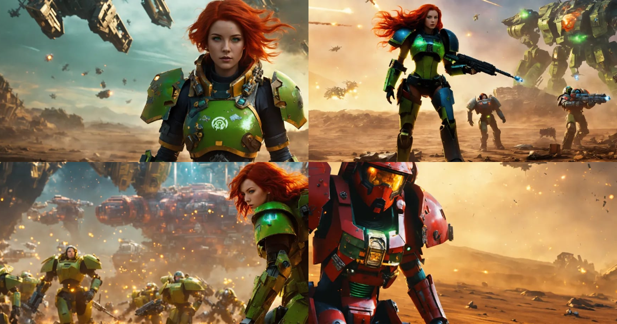 Lexica - Full body view of woman with red hair and bright green eyes ...