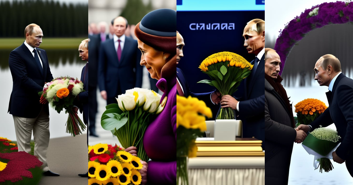 Lexica - Putin giving flowers to climate activists