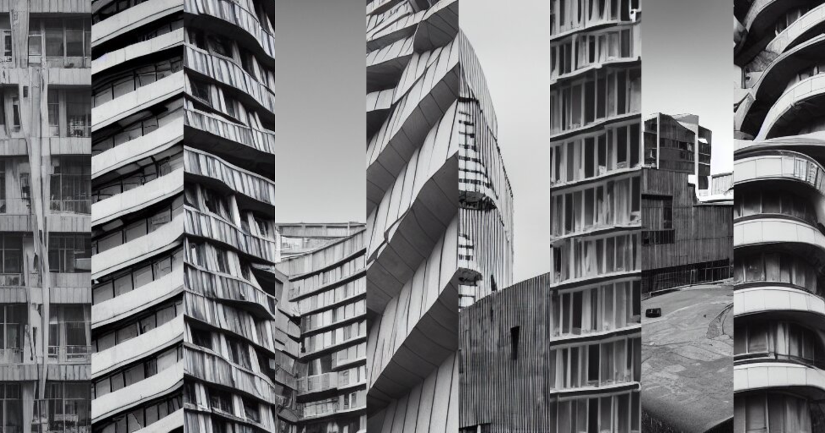 Lexica - A brutalist building in the shape of a Mobius strip, windows ...