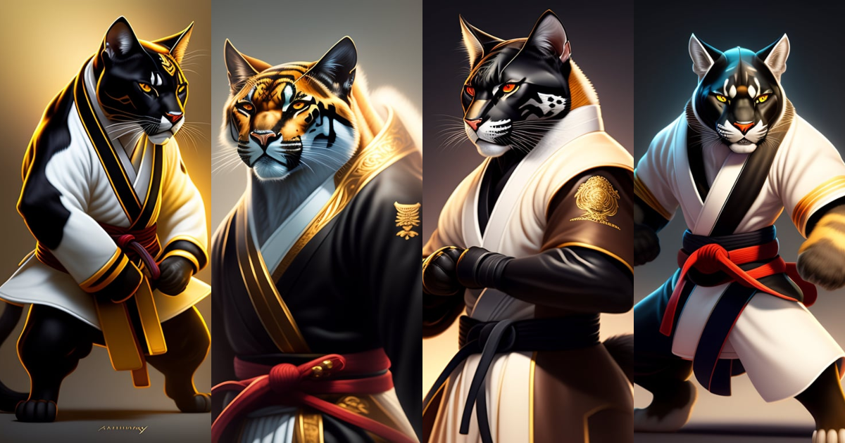 Lexica - Award-winning photo of a martial arts mater, panther, white ...