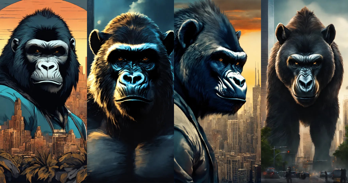 Lexica - Half wolf half gorilla hybrid face give a lot of detail in the ...